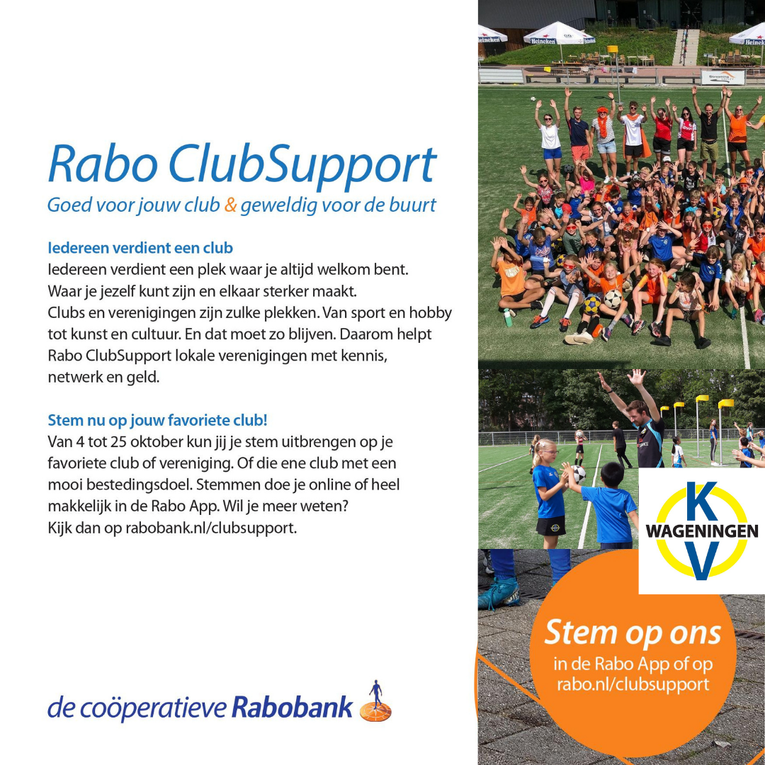 Opbrengst Rabo ClubSupport €1.795,73 | KV Wageningen