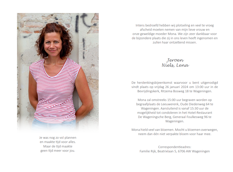 In memoriam: Mona Mischke | KV Wageningen